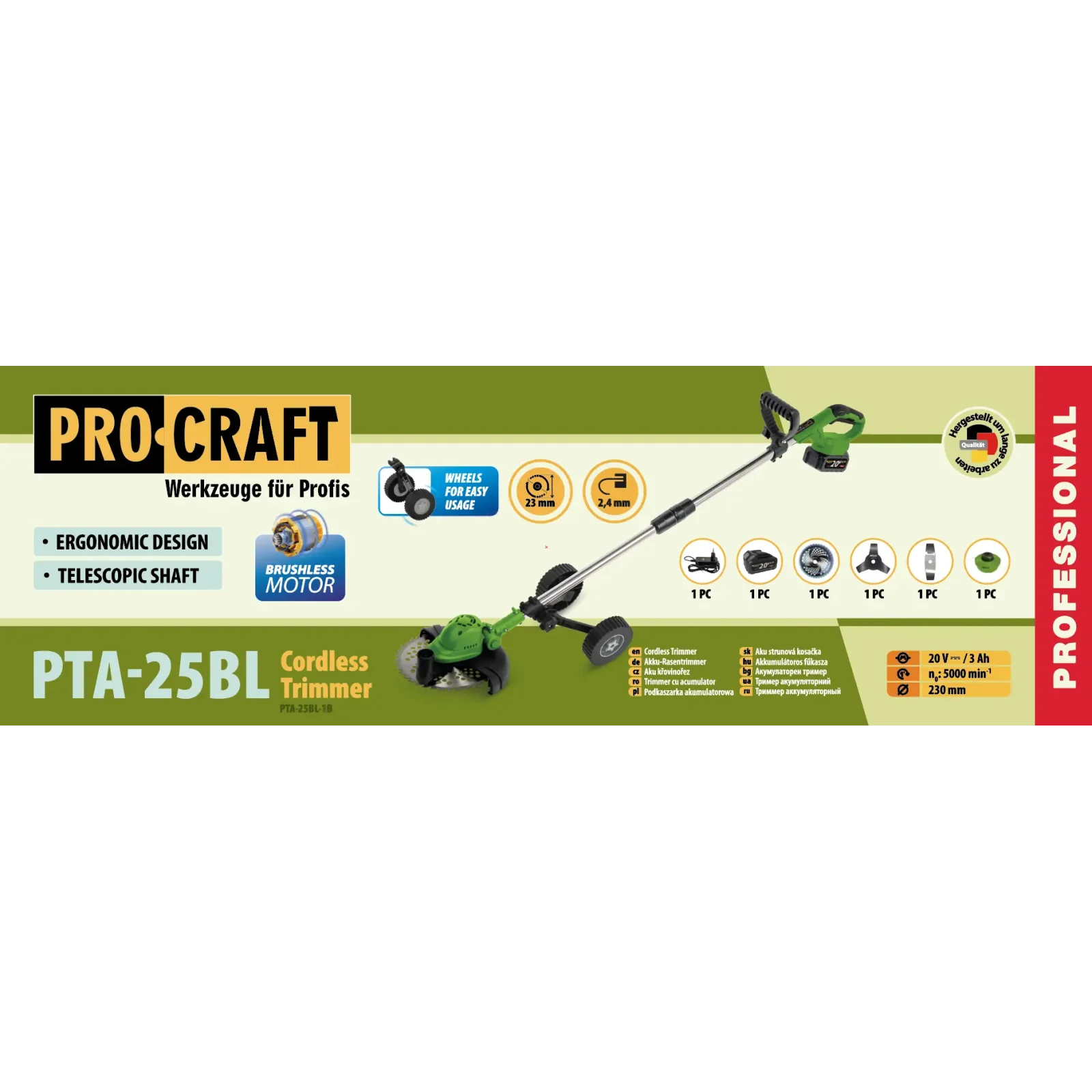 Акумуляторний тример Procraft PTA25BL (1 акб) UA - купити в Україні - Sota Store